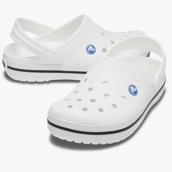 CROCS | Shoes | Crocs Crocband White And Blue Clogs | Poshmark